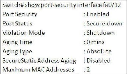 Port security | Premium CCNA Exam Questions